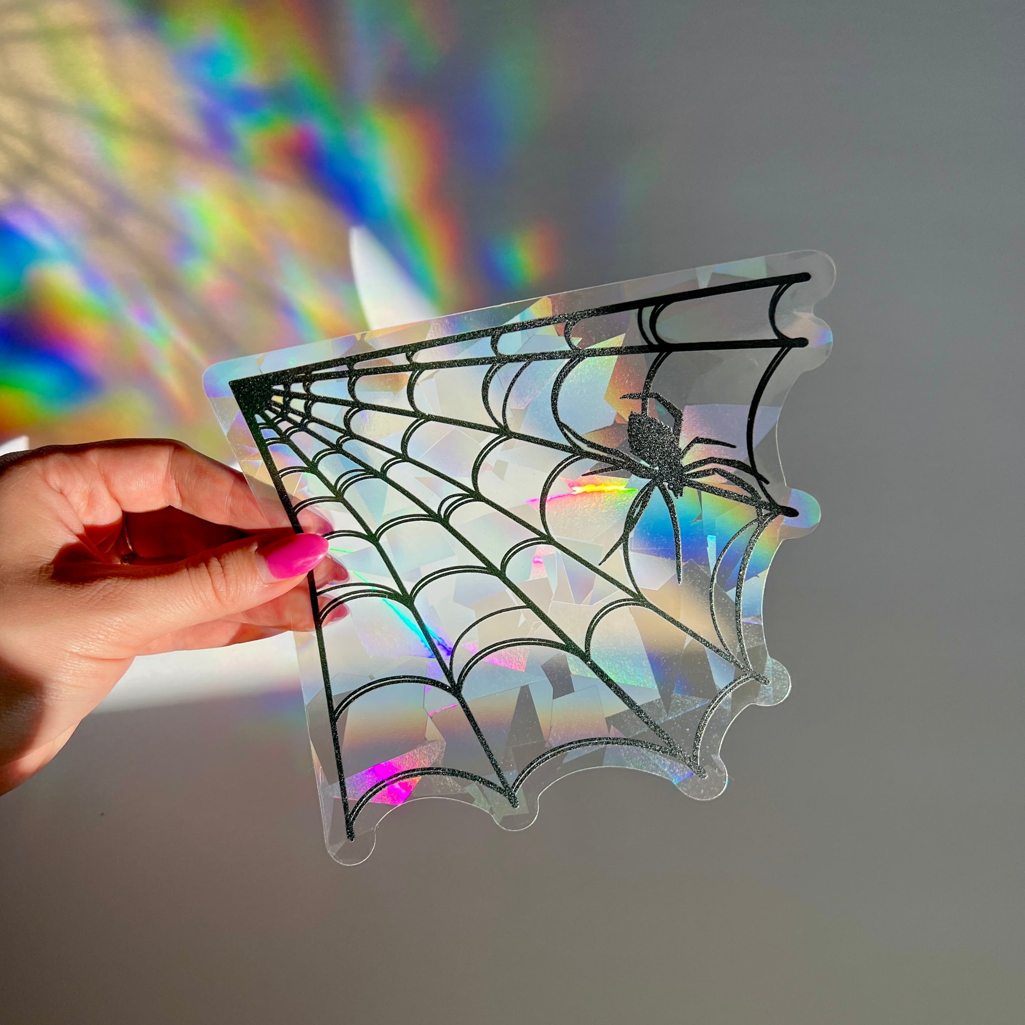 Spiderweb Rainbow Maker I Halloween Decor Suncatcher Window Sticker ...