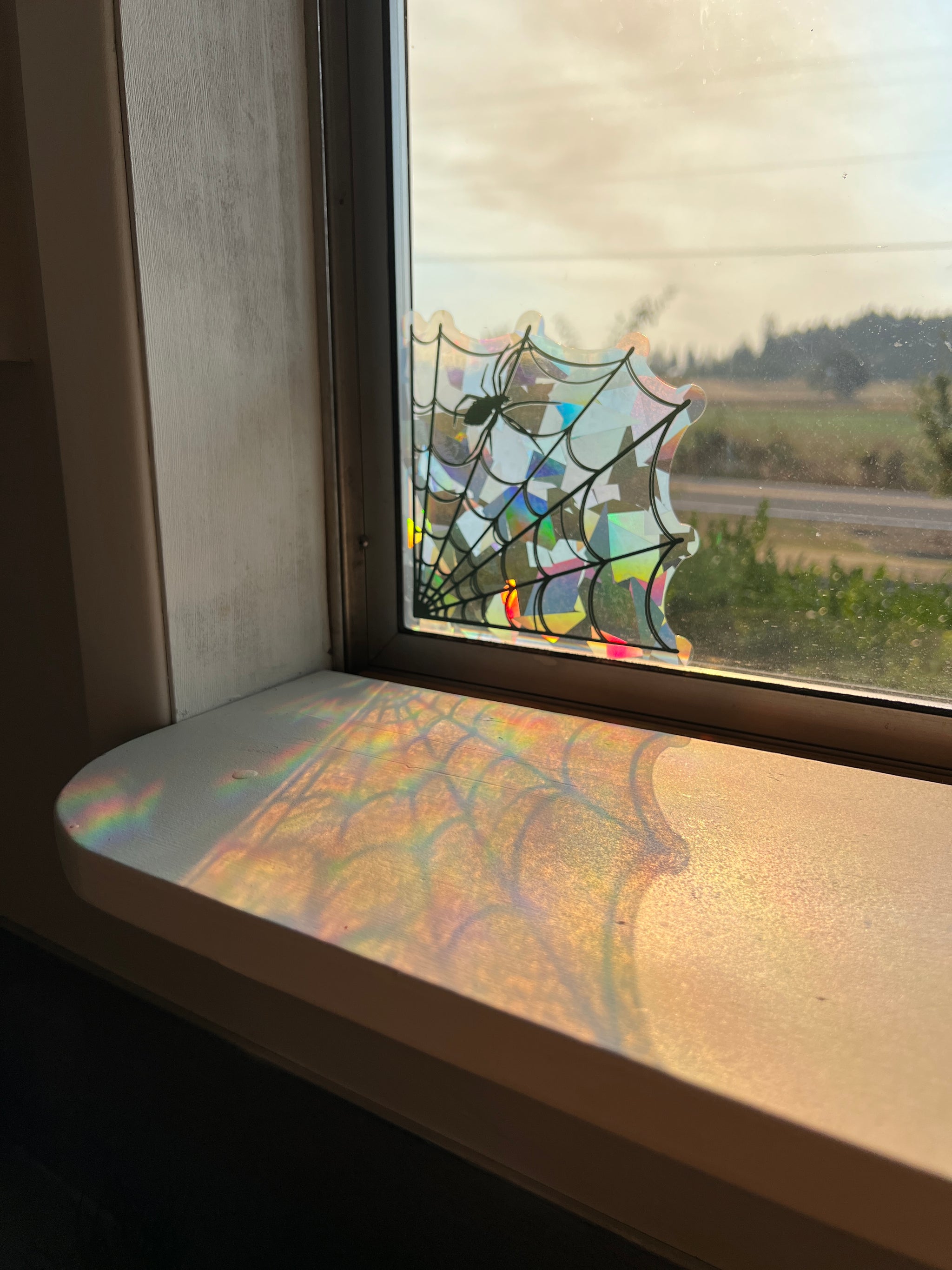 Spiderweb Rainbow Maker I Halloween Decor Suncatcher Window Sticker ...